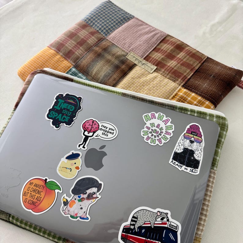 Quilted Plaid Laptop Sleeve: Handmade Vintage Fabric Tablet Cover - Etsy