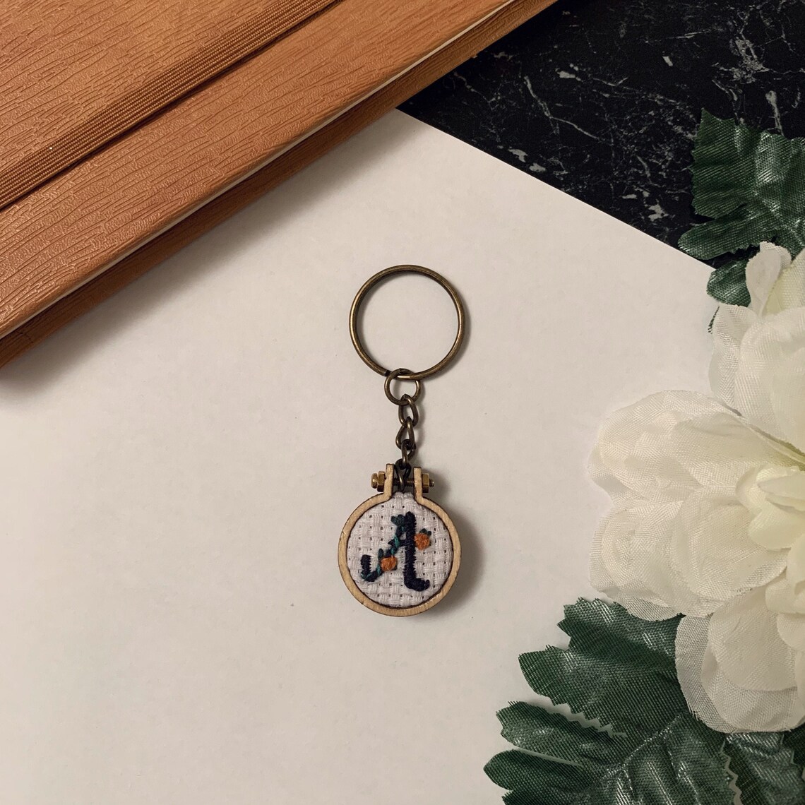 Personalized Initial Letter Keychain Custom Embroidery | Etsy Canada