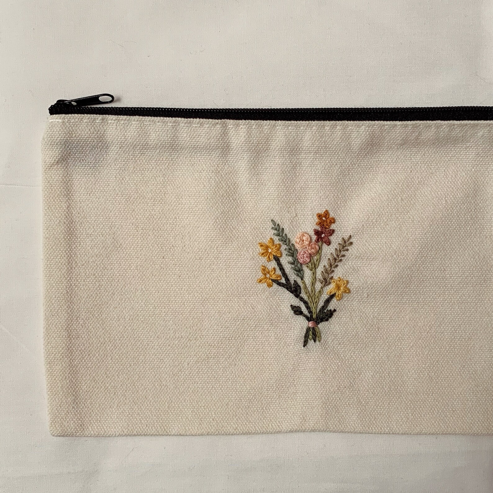 Bouquet of Flowers Pouch Canvas Pencil Case Makeup Pouch - Etsy