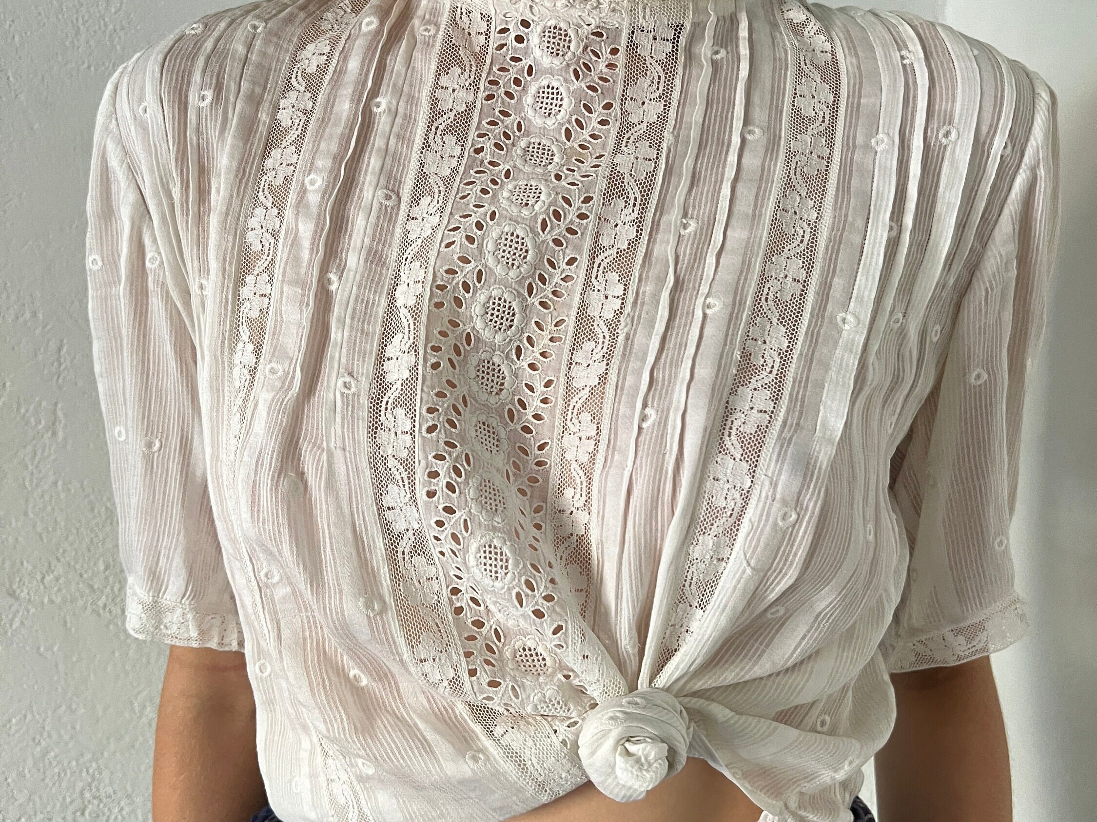 1930 White Victorian Lace Cotton Blouse Vintage - Etsy