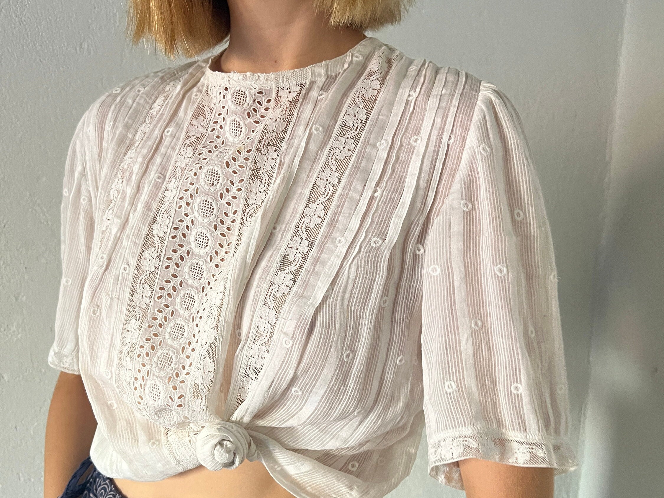 1930 White Victorian Lace Cotton Blouse Vintage - Etsy