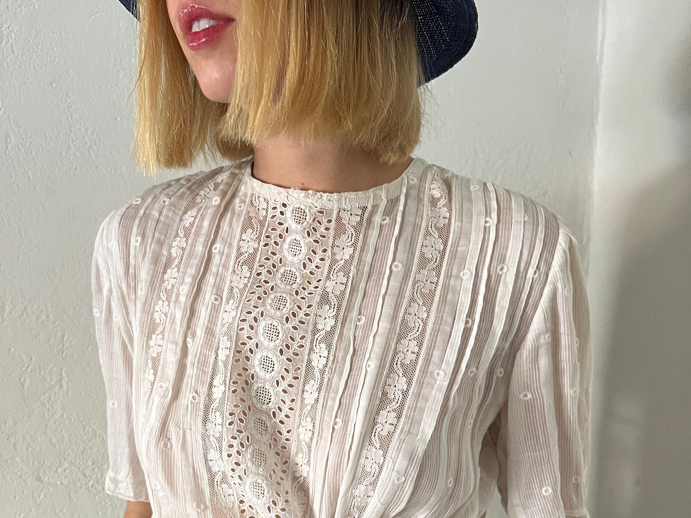 1930 White Victorian Lace Cotton Blouse Vintage - Etsy