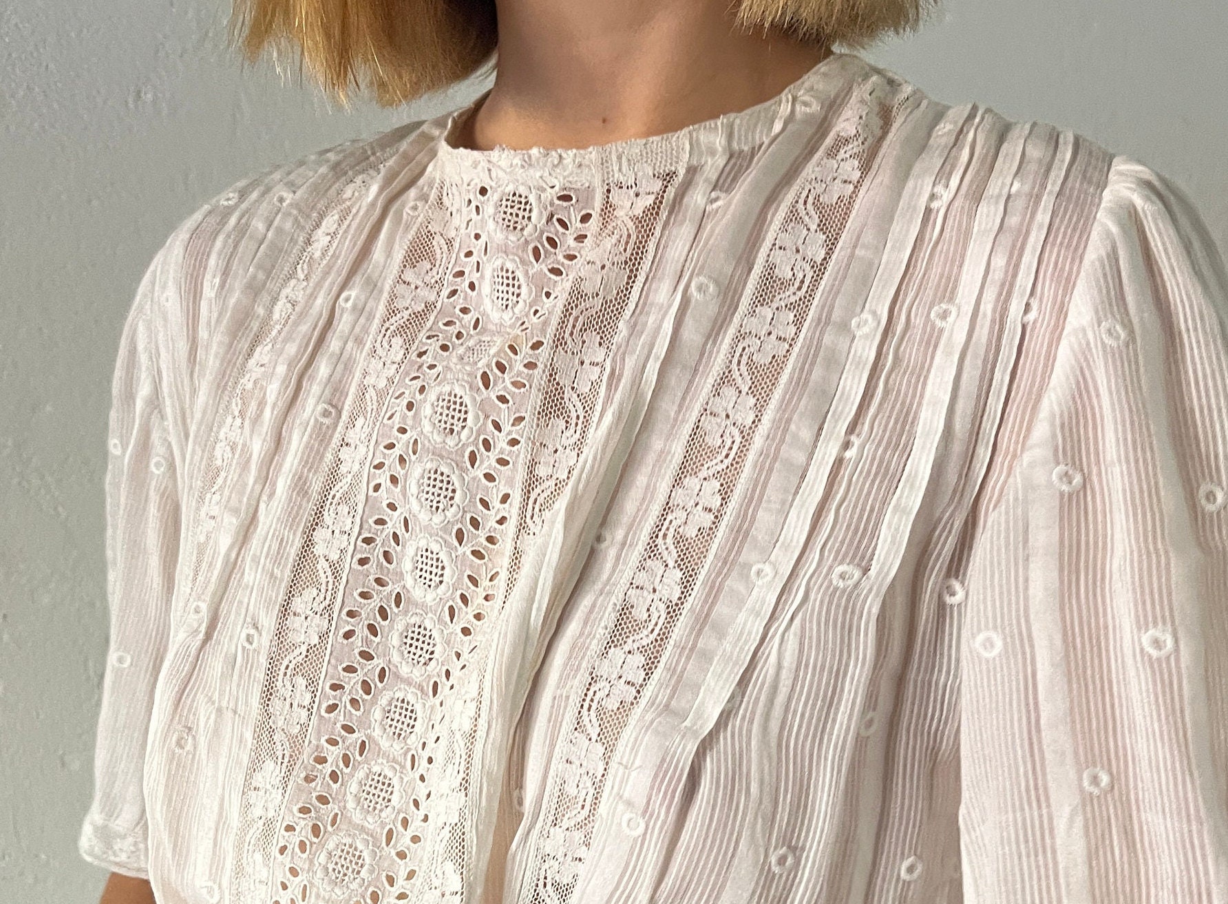 1930 White Victorian Lace Cotton Blouse Vintage - Etsy
