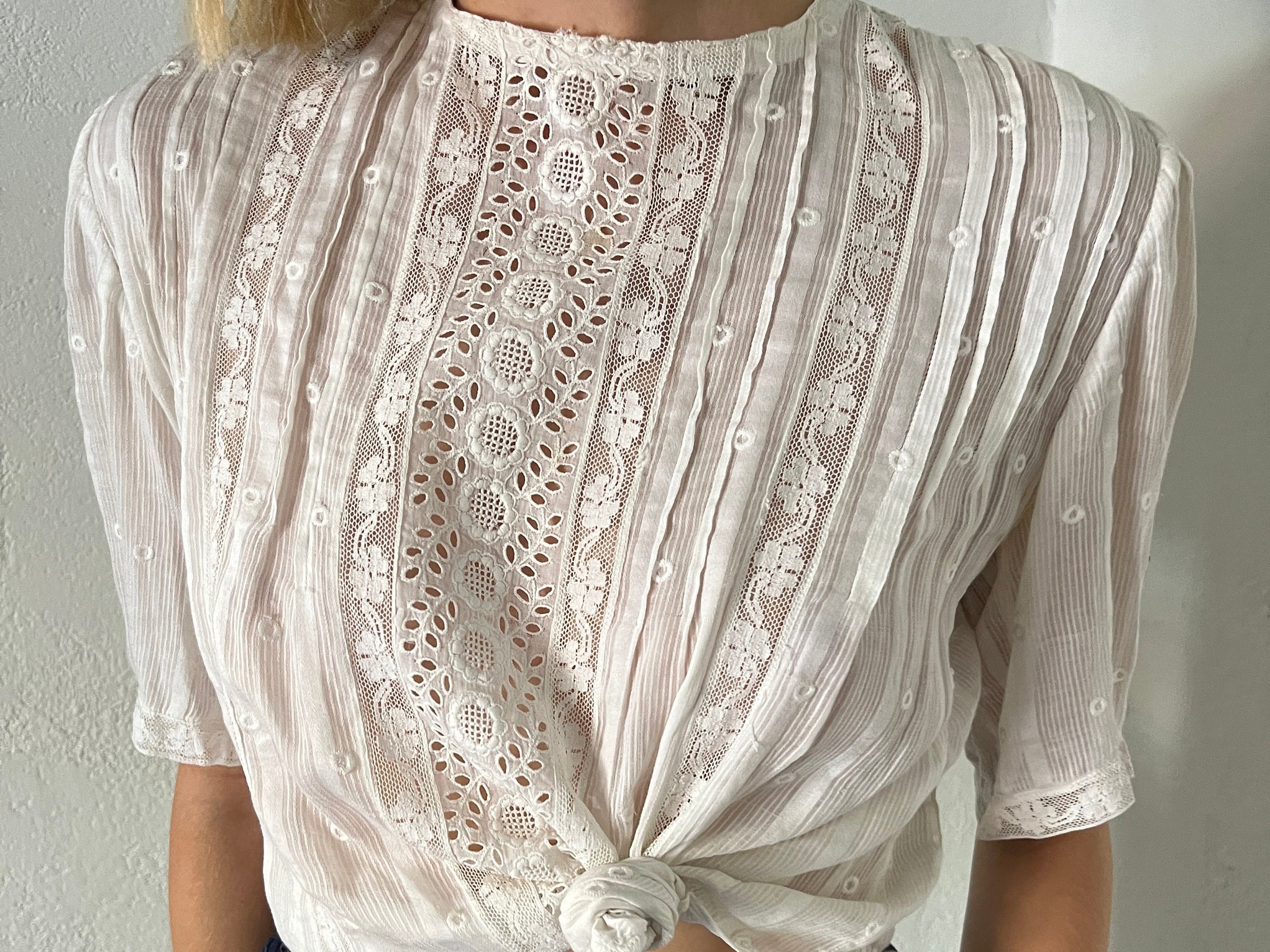 1930 White Victorian Lace Cotton Blouse Vintage - Etsy