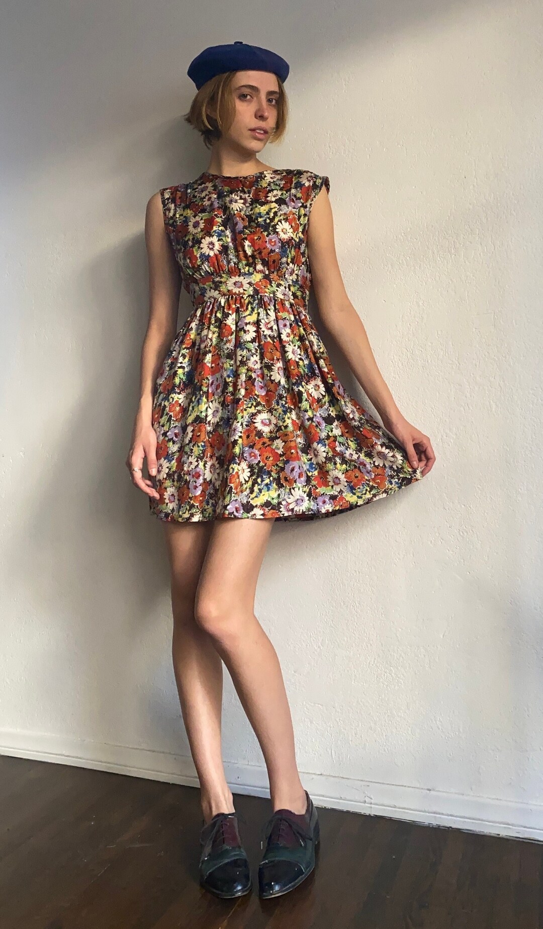 90s Silky Dress Steven Alan Floral Skater Vintage - Etsy