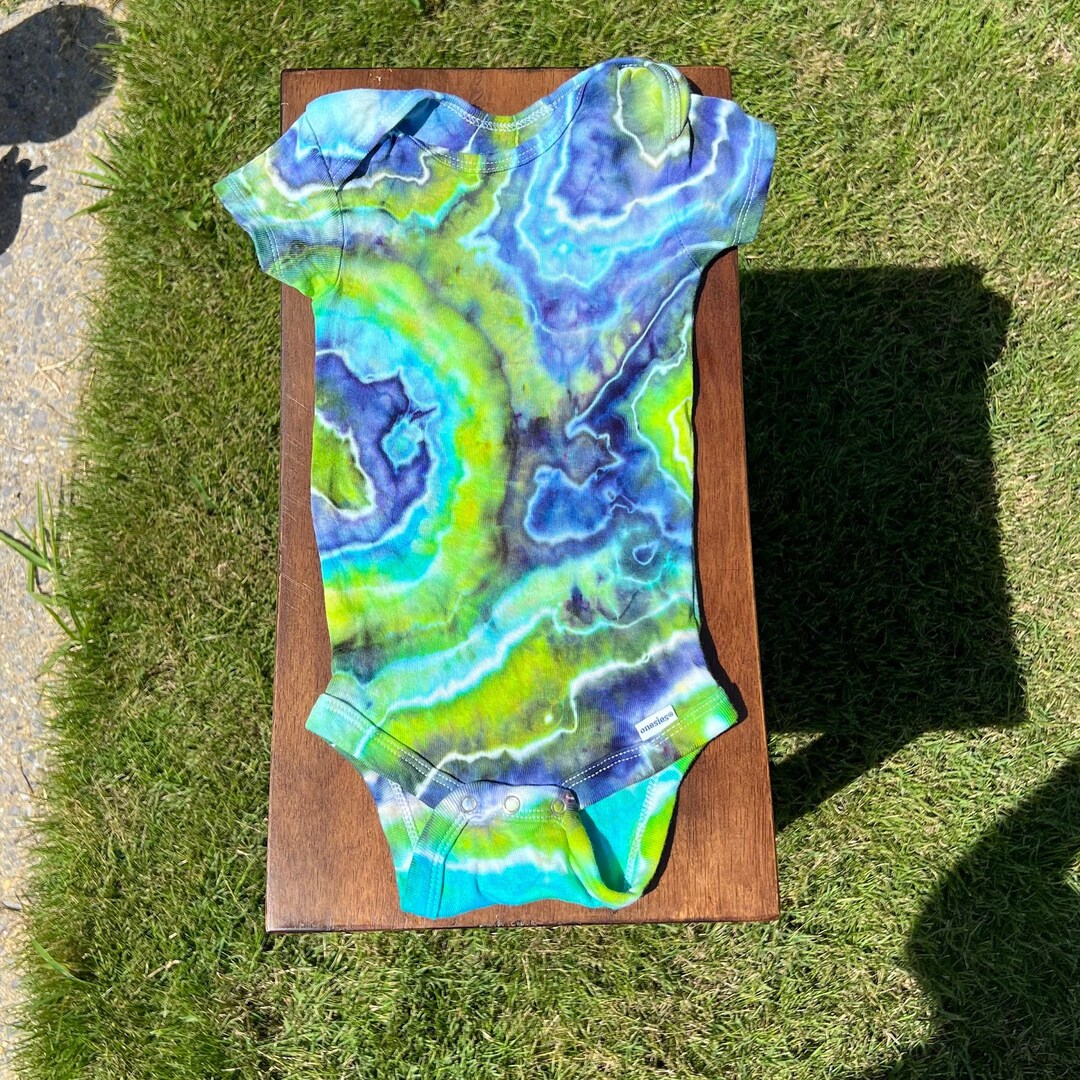 Baby Onesie Bodysuit Geode Ice Dye Non Toxic 6-9 Months Ready to Ship ...