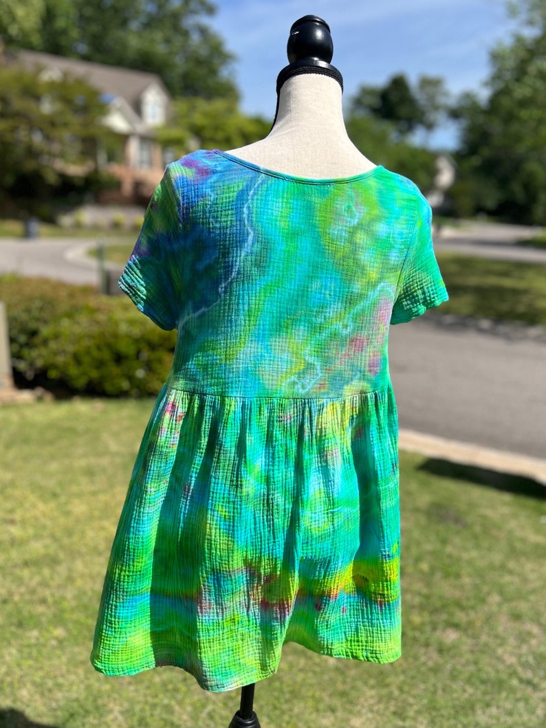 Geode Gypsy Style Dress and Ice Tie Dye Upcycled Gauze Dress With Geode ...