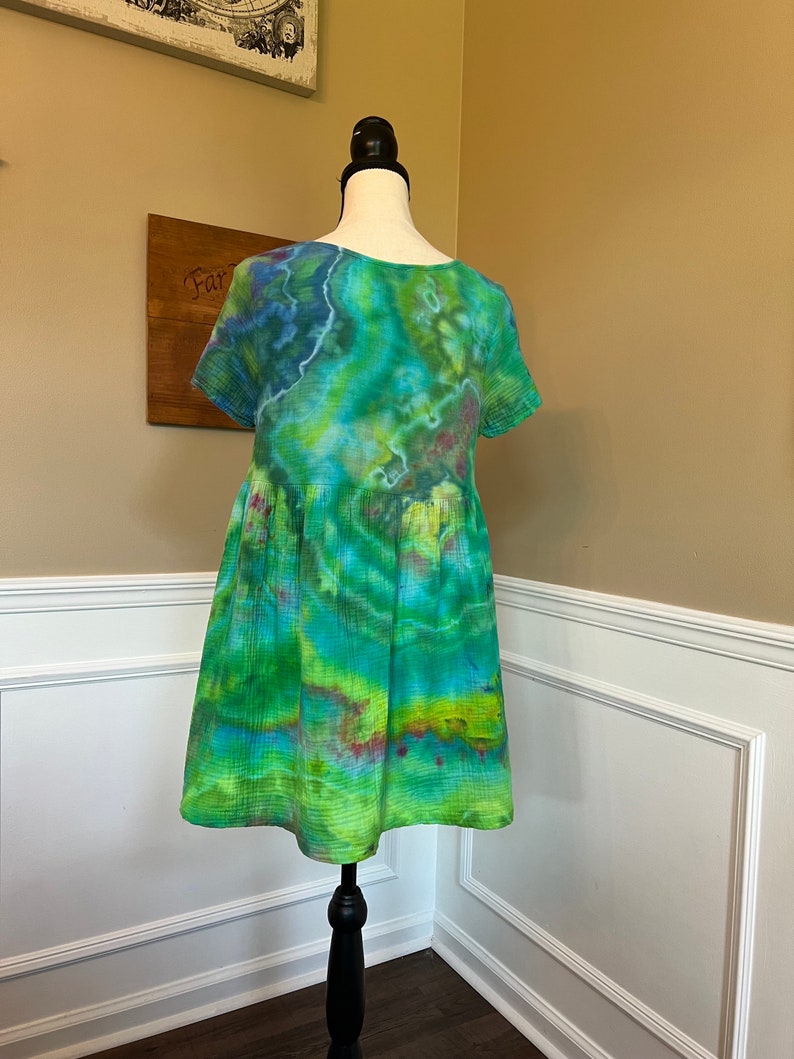 Geode Gypsy Style Dress and Ice Tie Dye Upcycled Gauze Dress With Geode ...