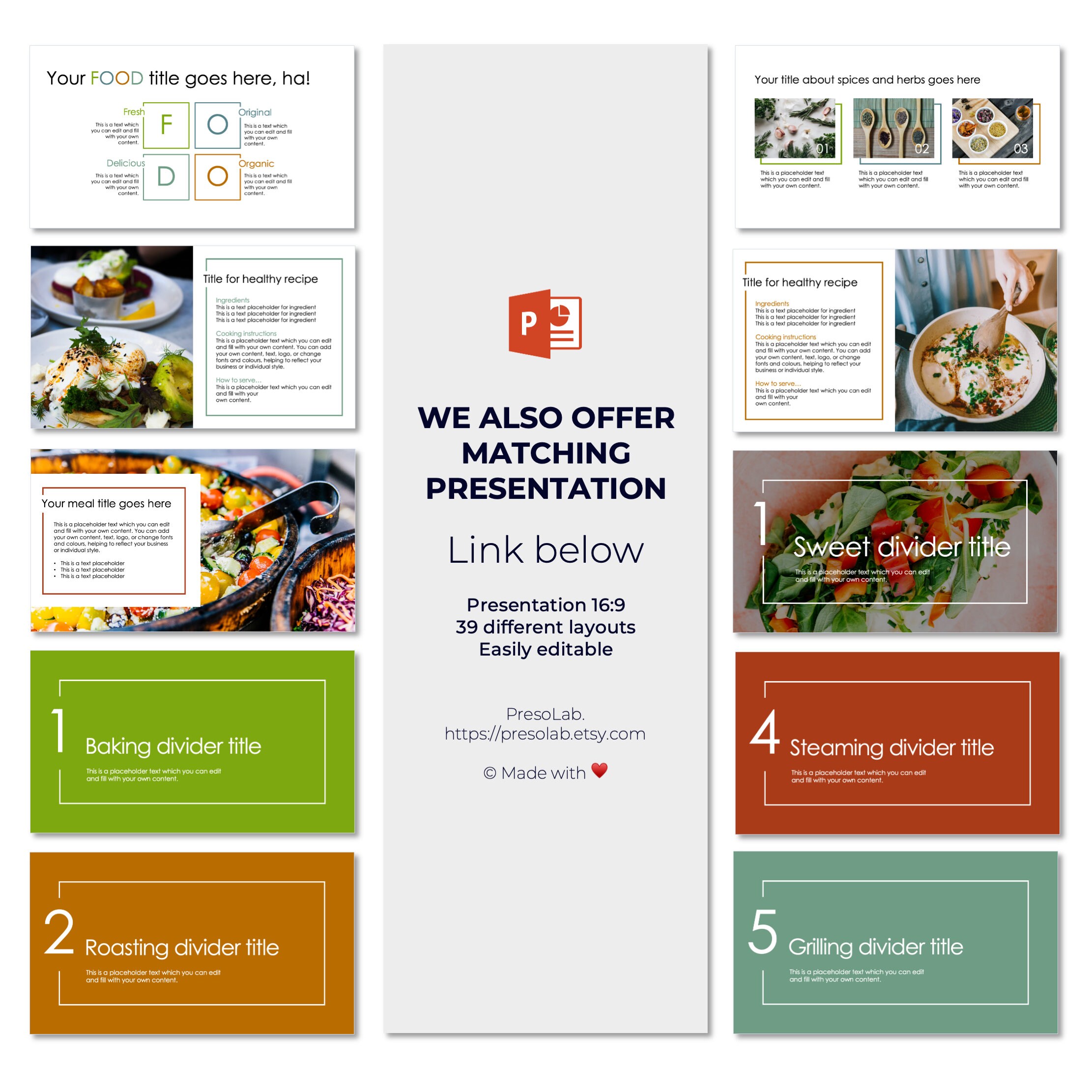 POWERPOINT BOOKLET TEMPLATE Instant Digital Editable Download Good Food ...