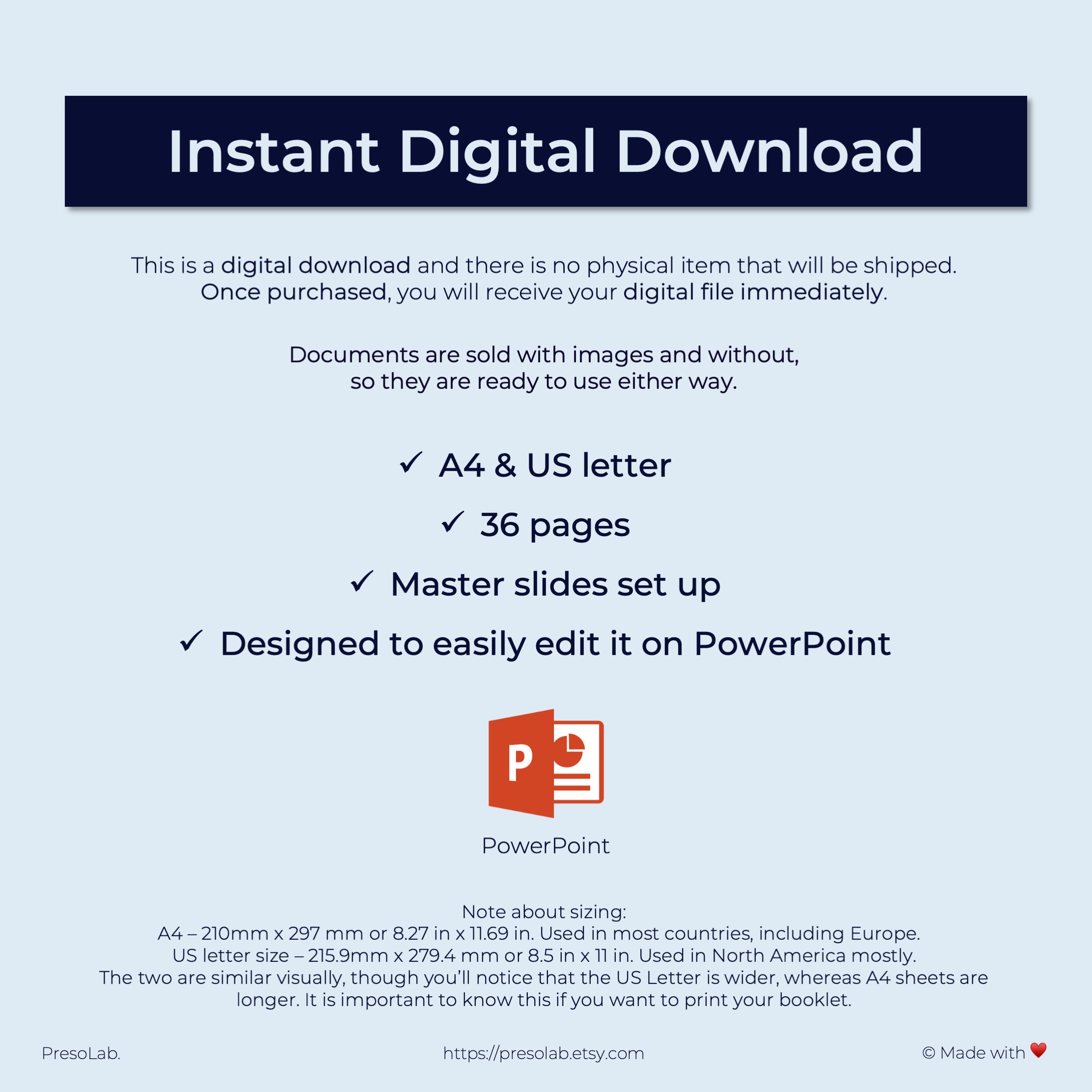 POWERPOINT BOOKLET TEMPLATE – Instant Digital Editable Download – Make ...