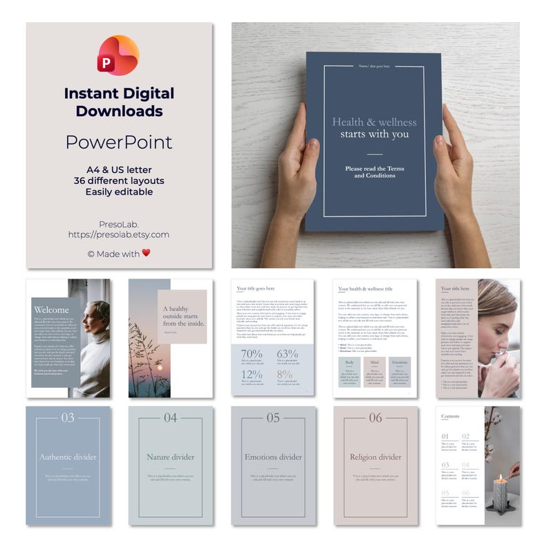 POWERPOINT BOOKLET TEMPLATE – Instant Digital Editable Download ...