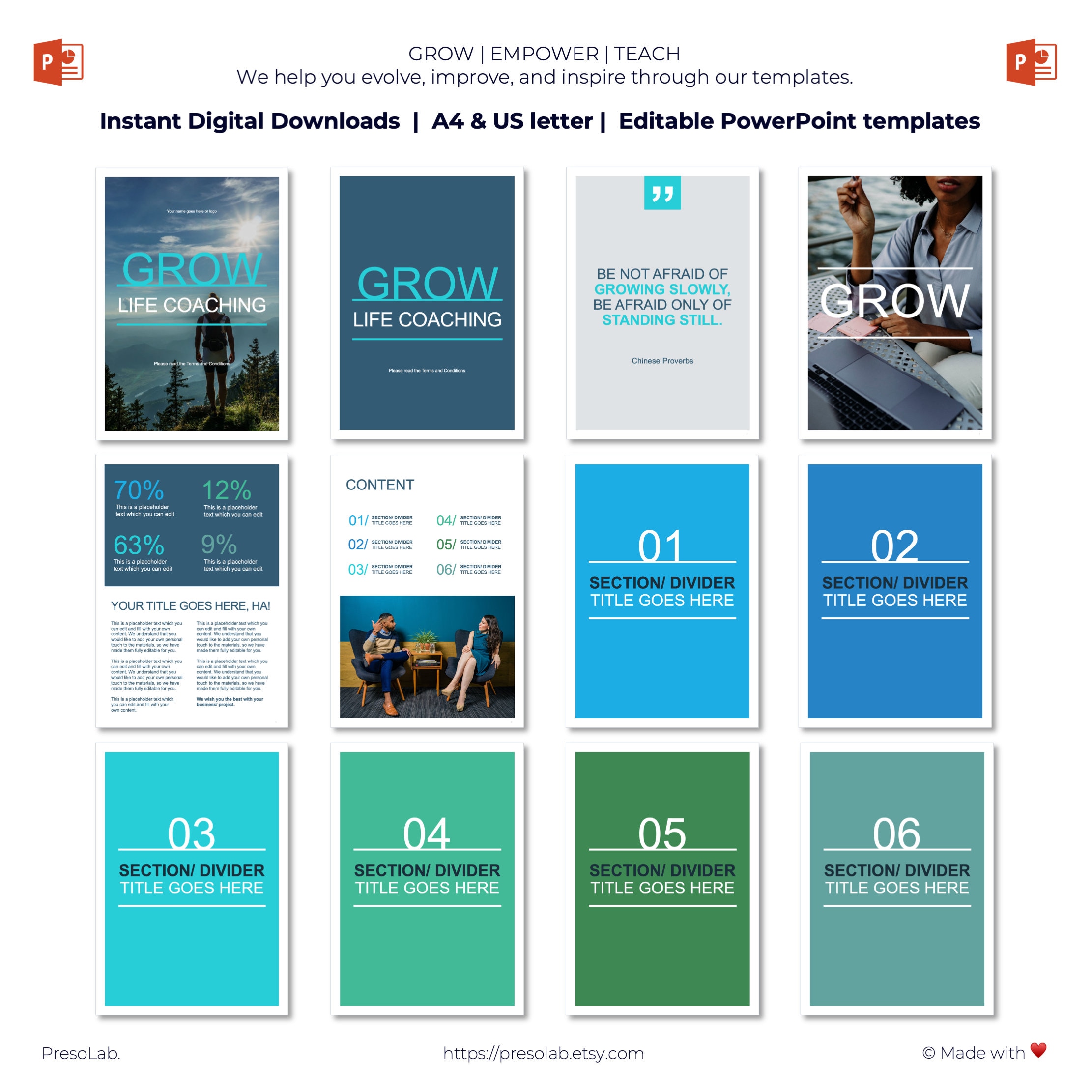 POWERPOINT BOOKLET TEMPLATE – Instant Digital Editable Download – Grow ...