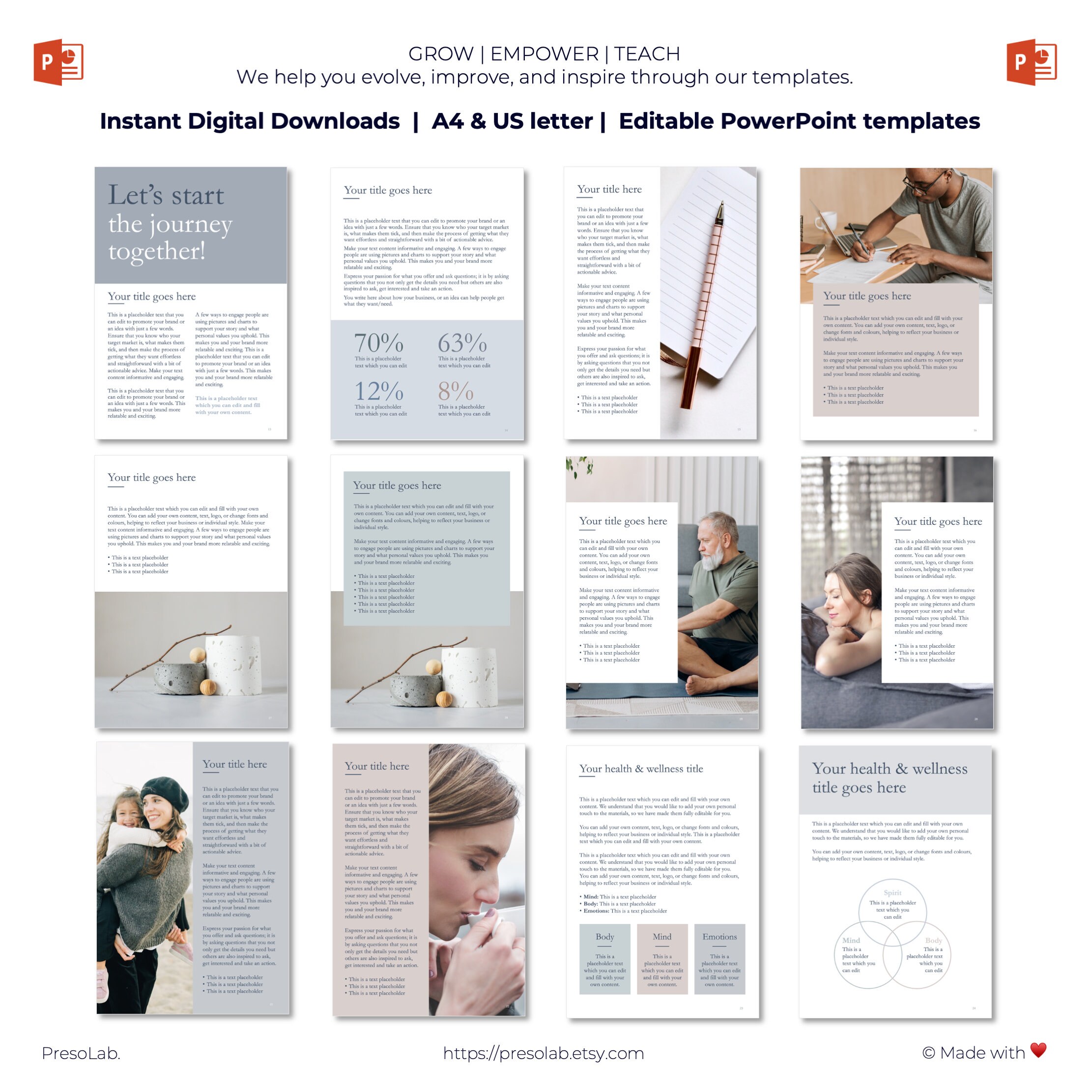 POWERPOINT BOOKLET TEMPLATE – Instant Digital Editable Download ...