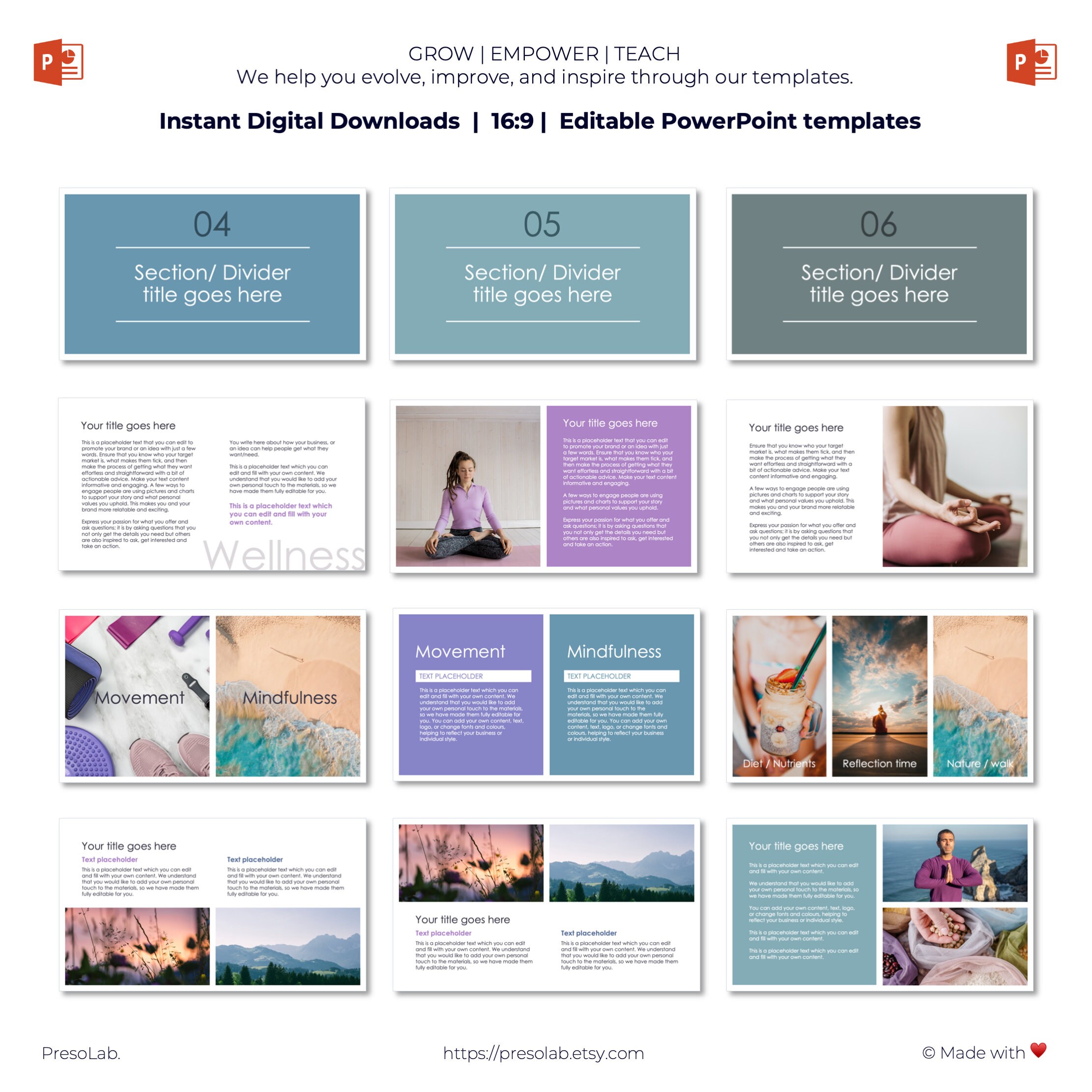 POWERPOINT PRESENTATION TEMPLATE – Instant Digital Editable Download ...
