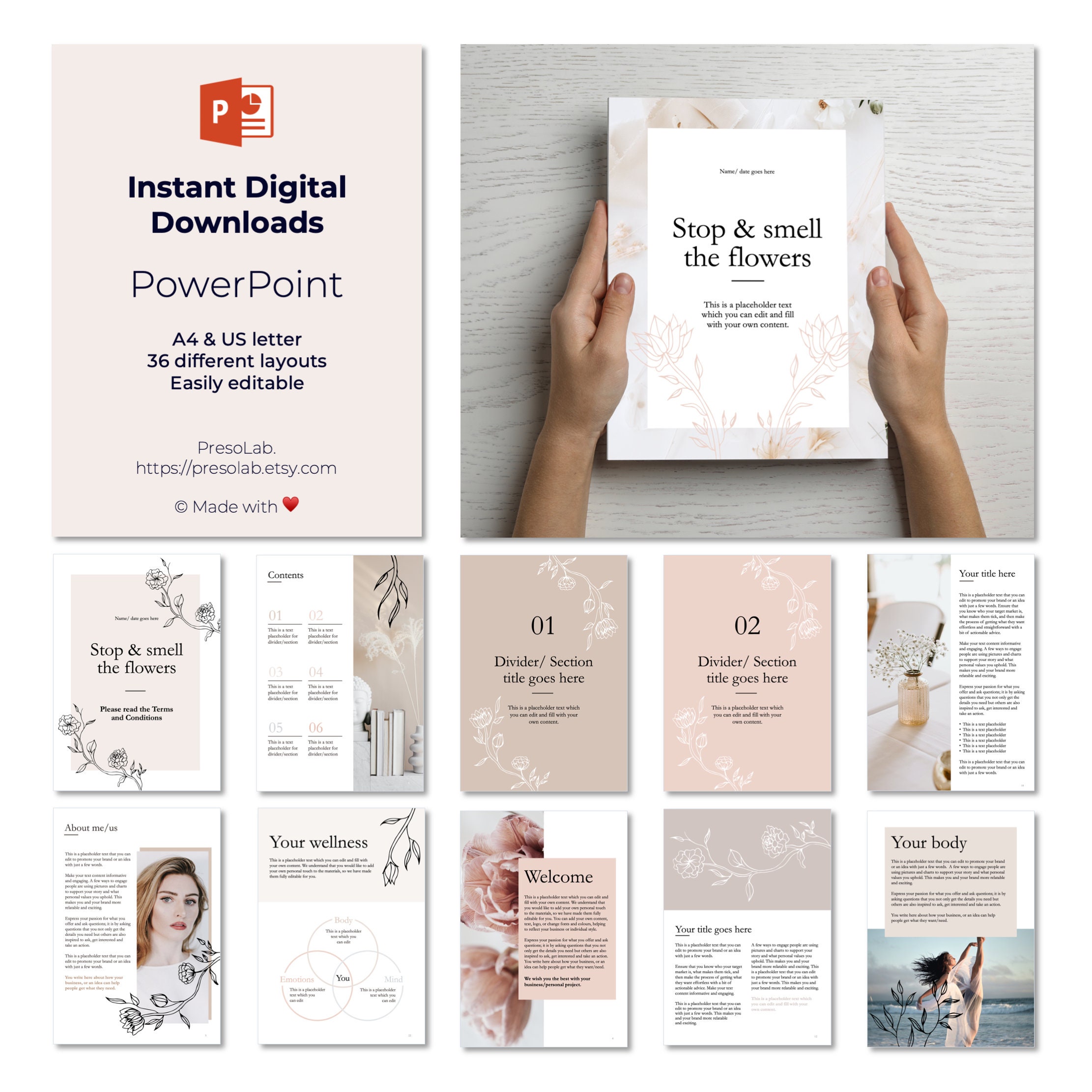 POWERPOINT BOOKLET TEMPLATE – Instant Digital Editable Download – Stop ...