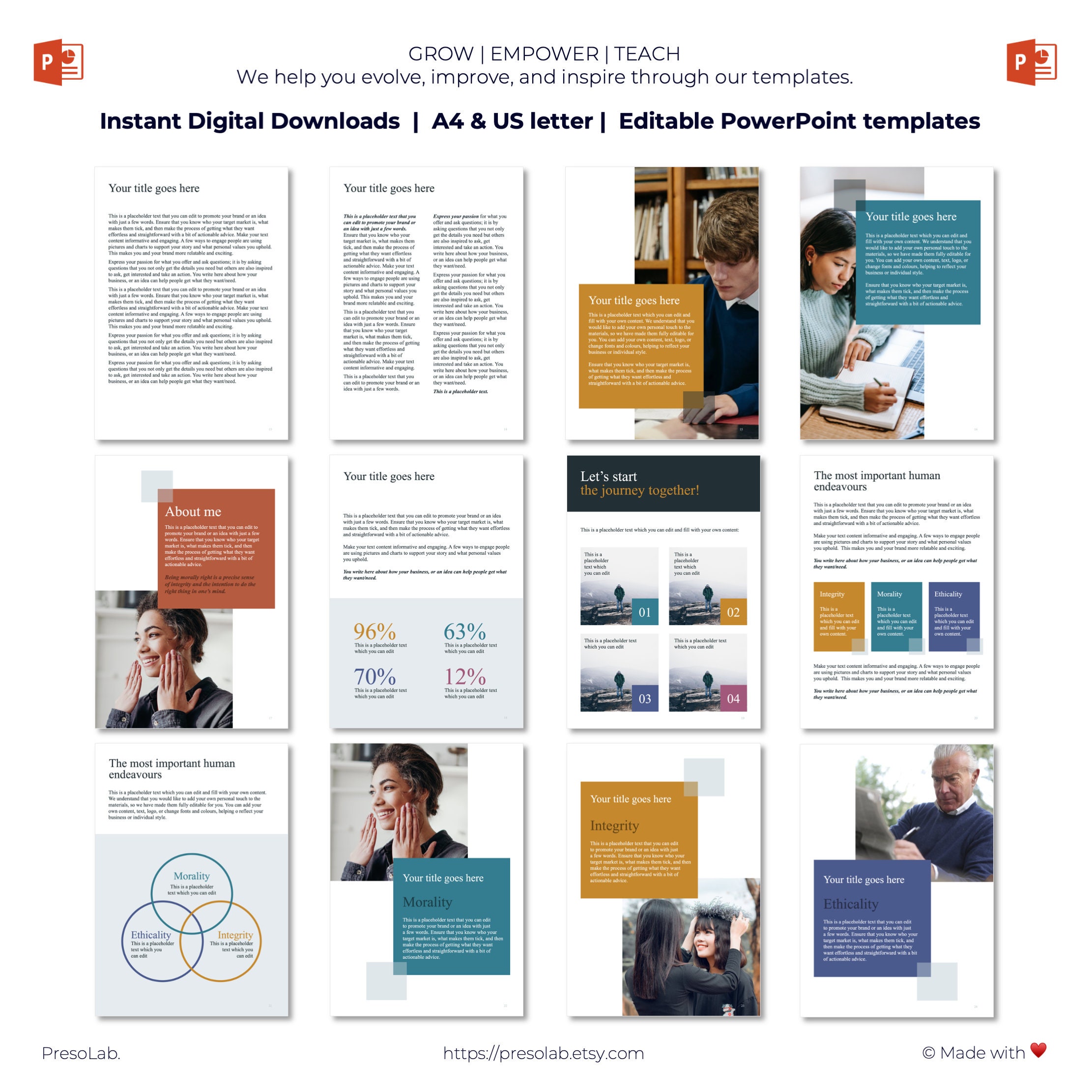 POWERPOINT BOOKLET TEMPLATE – Instant Digital Editable Download ...