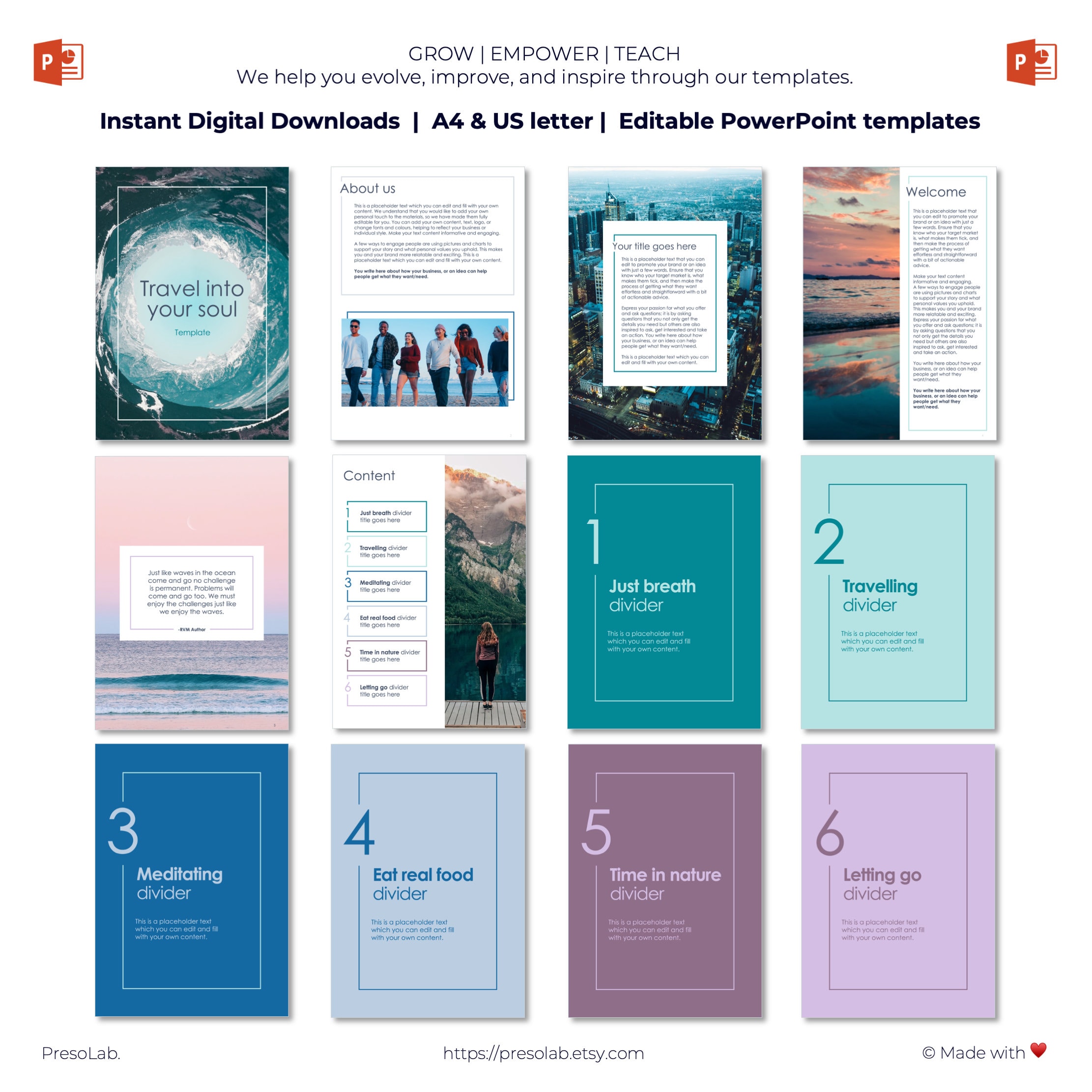POWERPOINT BOOKLET TEMPLATES – Instant Digital Editable Download ...