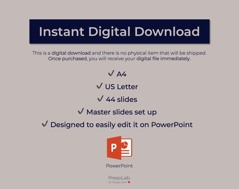 POWERPOINT BOOKLET TEMPLATE Instant Digital Editable Download - Etsy