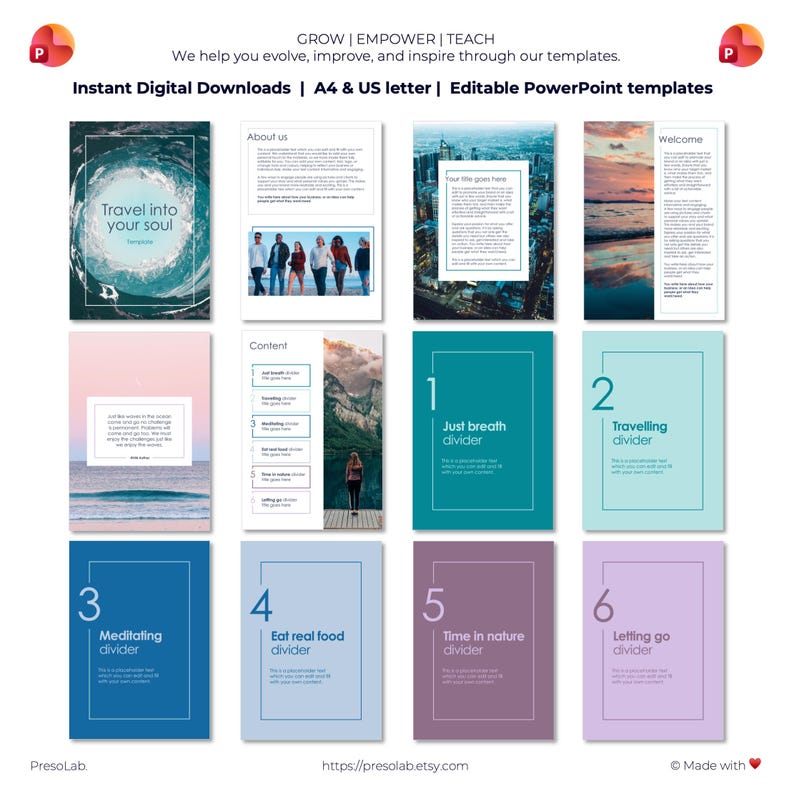 POWERPOINT BOOKLET TEMPLATES – Instant Digital Editable Download ...
