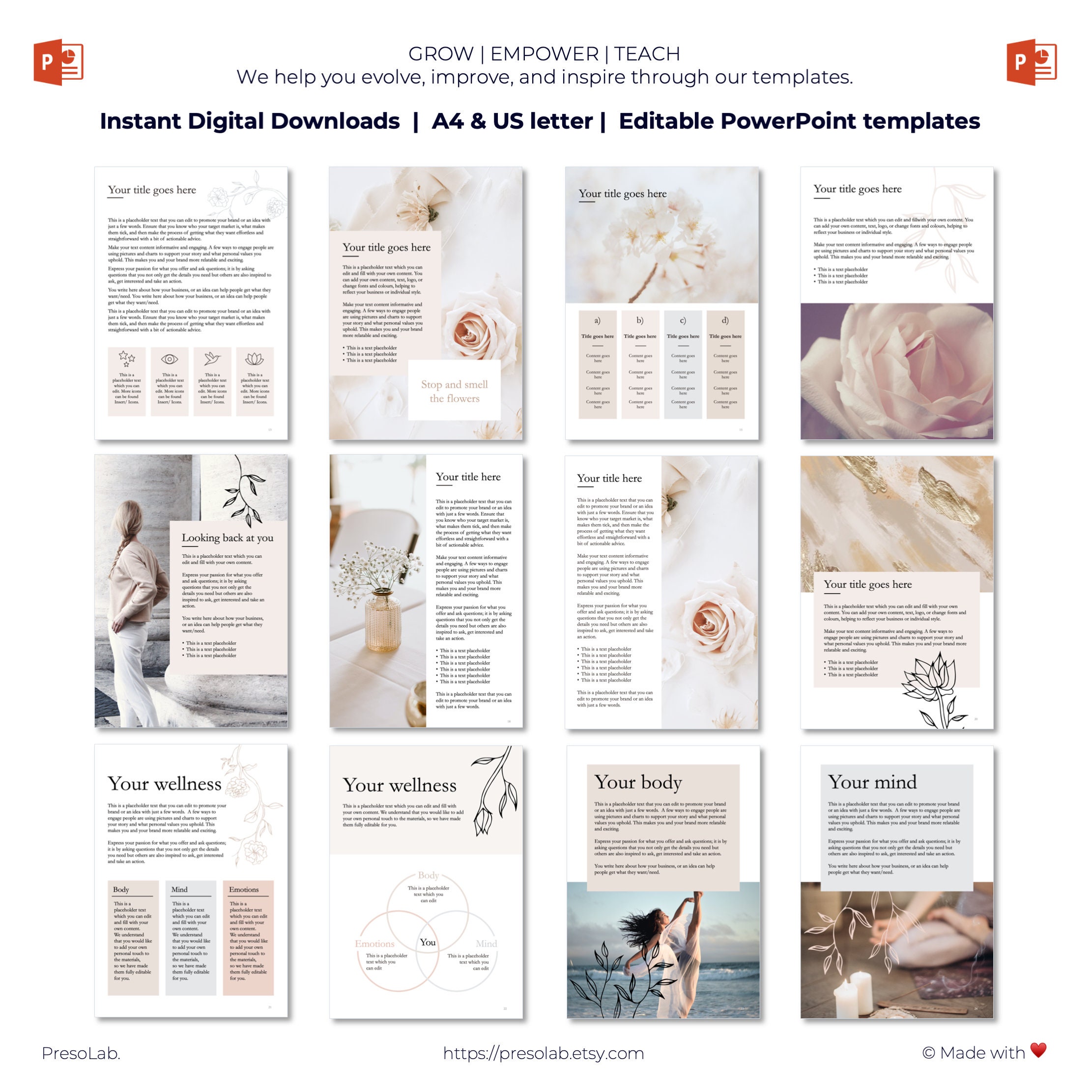 POWERPOINT BOOKLET TEMPLATE – Instant Digital Editable Download – Stop ...