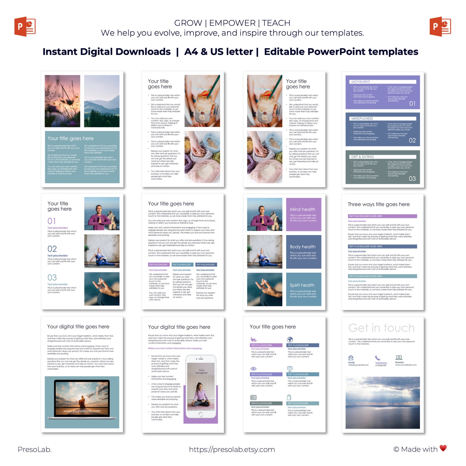 POWERPOINT BOOKLET TEMPLATE – Instant Digital Editable Download – the ...