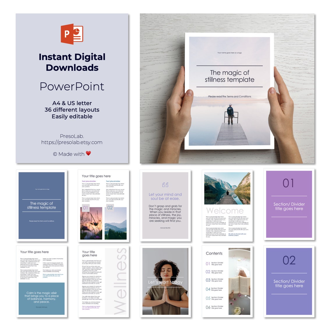 POWERPOINT BOOKLET TEMPLATE – Instant Digital Editable Download – the ...