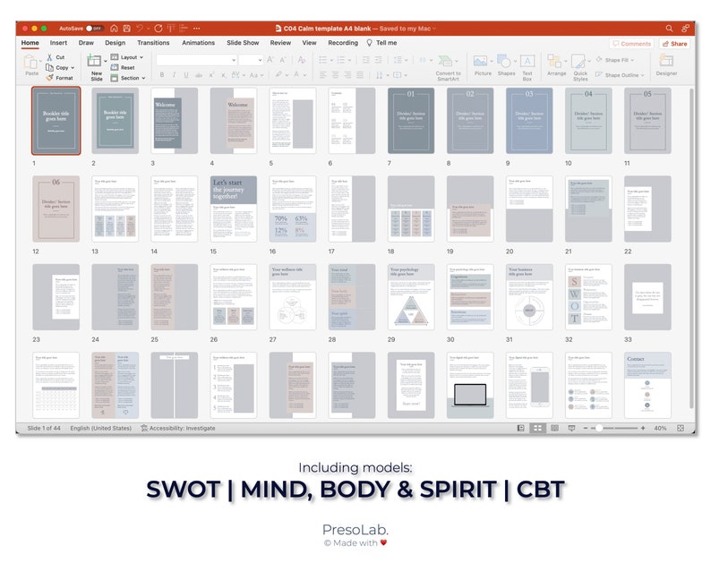 POWERPOINT BOOKLET TEMPLATE Instant Digital Editable Download - Etsy