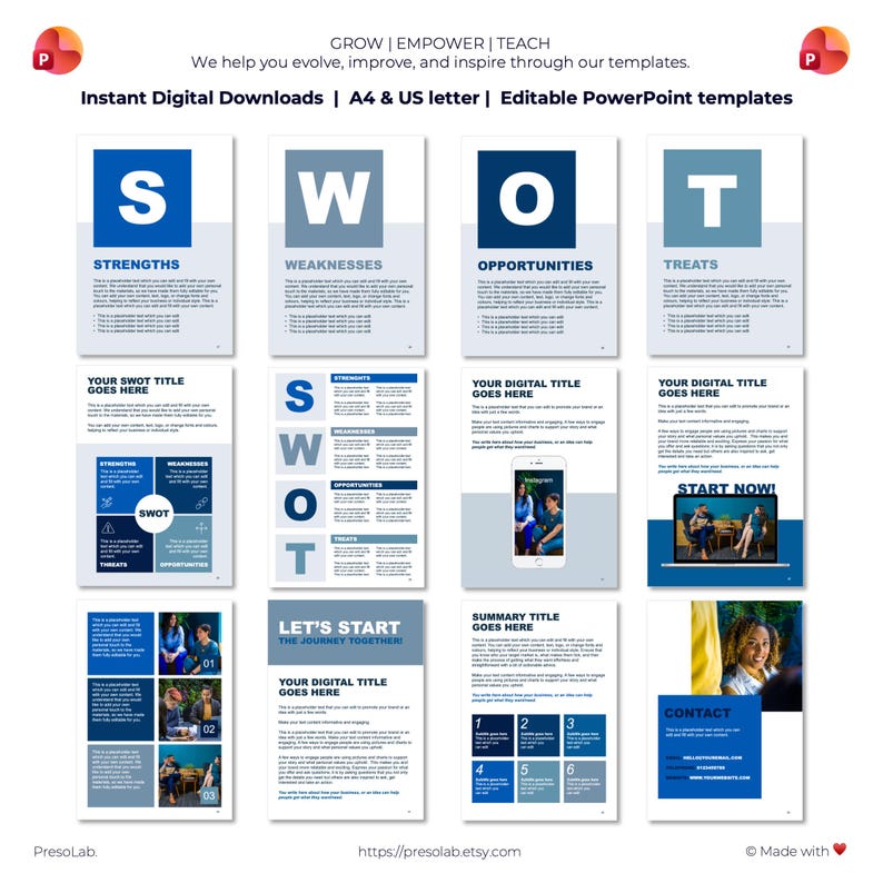 POWERPOINT BOOKLET TEMPLATE – Instant Digital Editable Download – Make ...