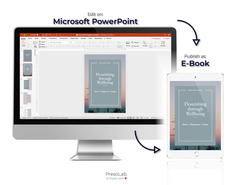 POWERPOINT BOOKLET TEMPLATE Instant Digital Editable Download - Etsy