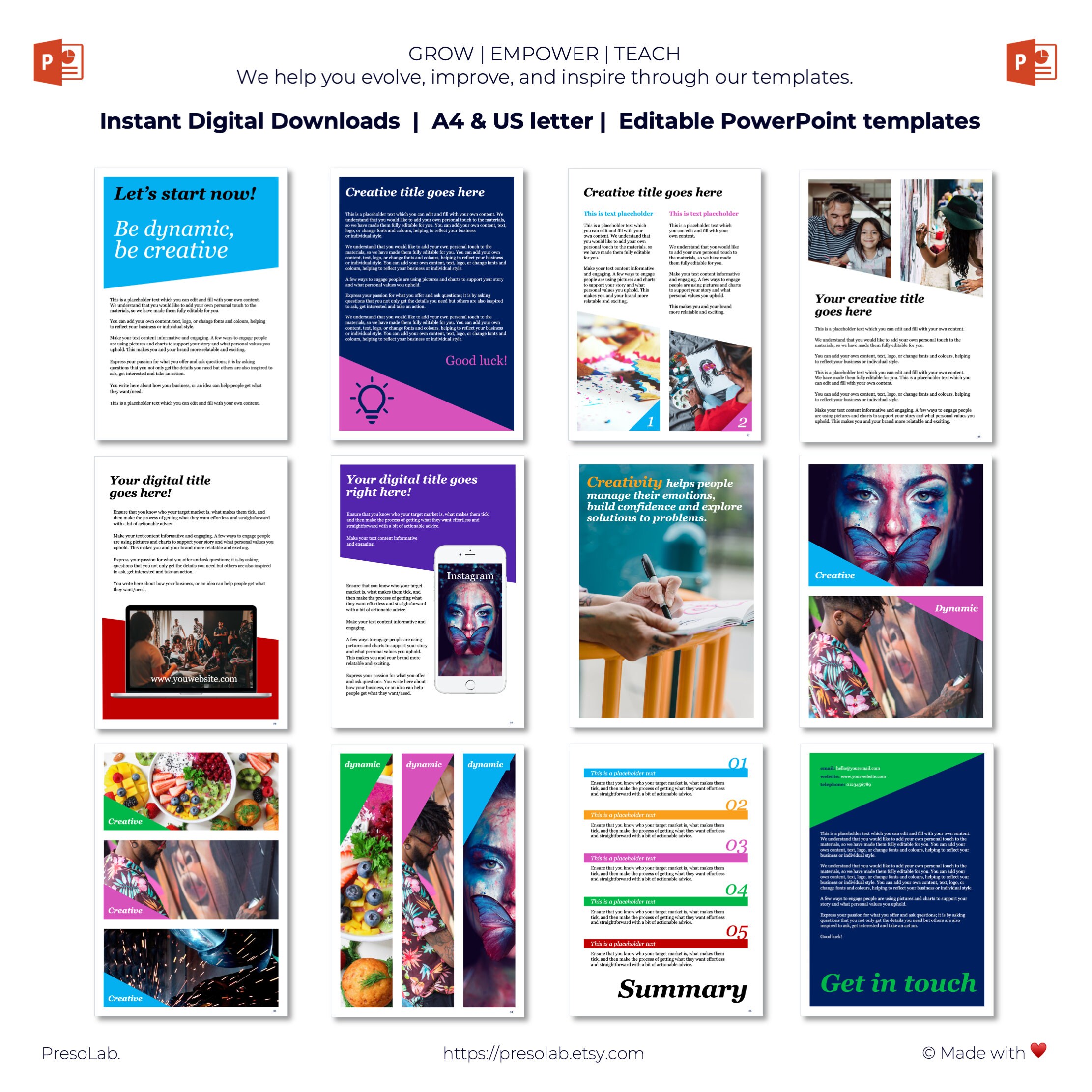 POWERPOINT BOOKLET TEMPLATE – Instant Digital Editable Download – Be ...