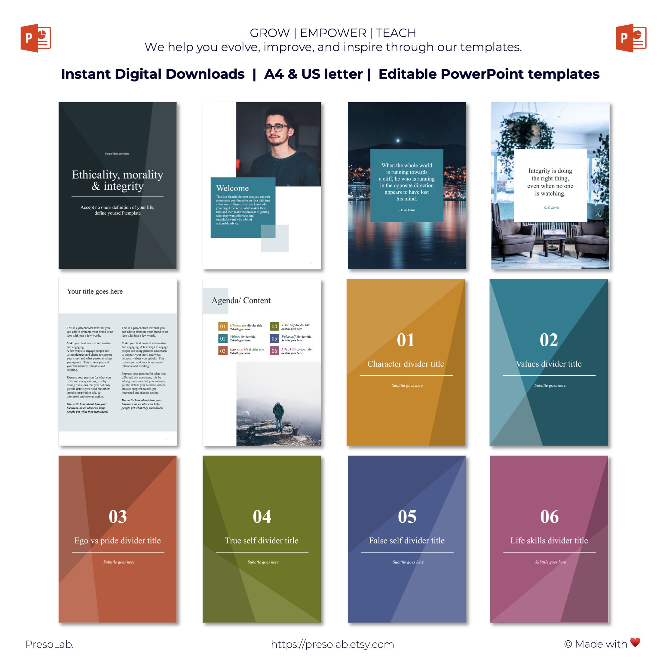 POWERPOINT BOOKLET TEMPLATE – Instant Digital Editable Download ...