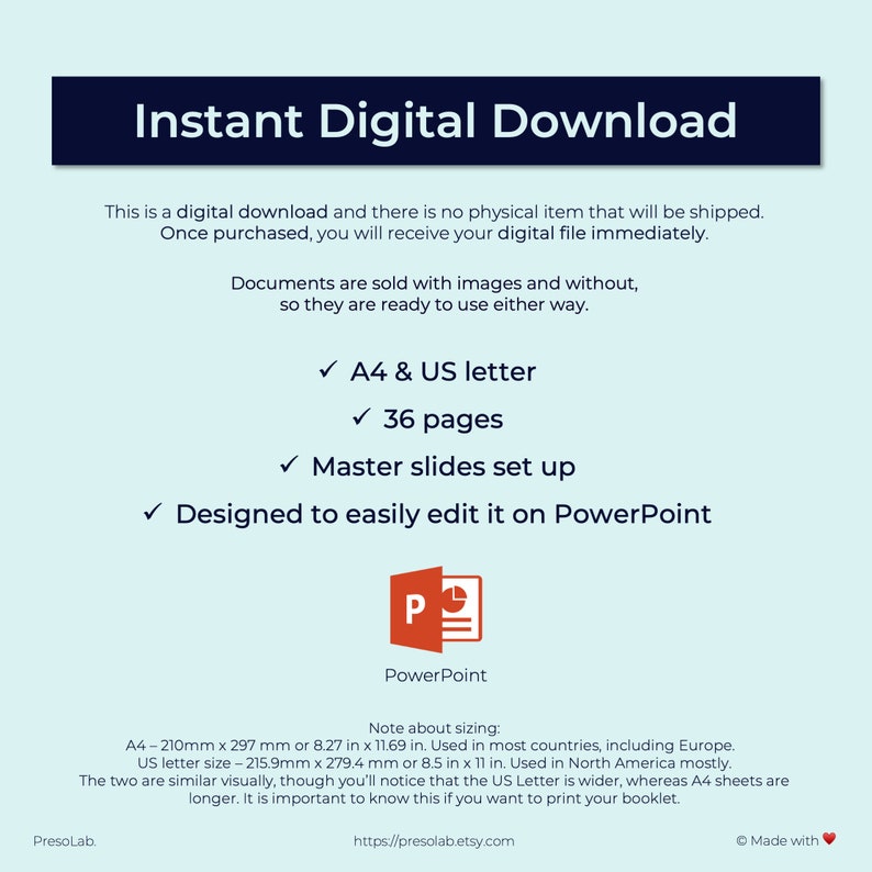 POWERPOINT BOOKLET TEMPLATE – Instant Digital Editable Download – Grow ...