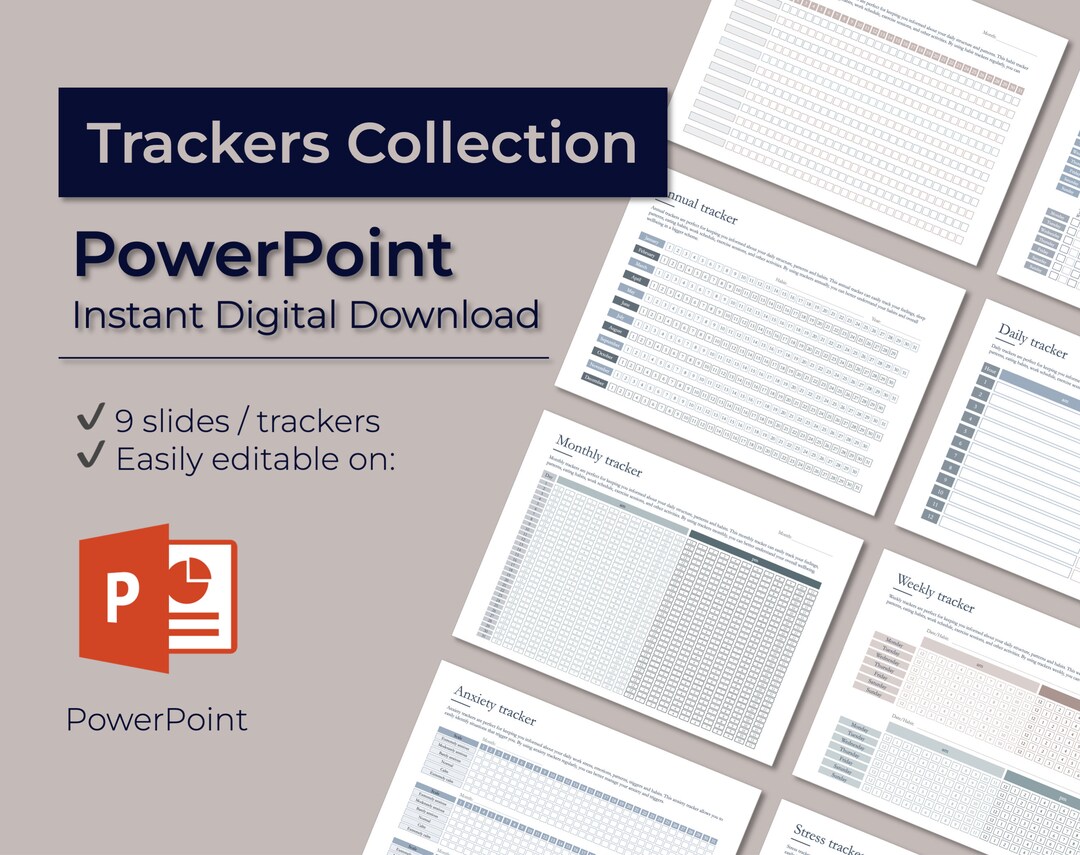 POWERPOINT TRACKERS COLLECTION Instant Digital Editable Download - Etsy