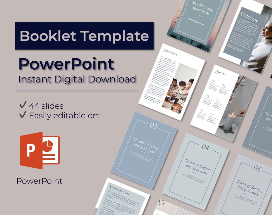 POWERPOINT BOOKLET TEMPLATE Instant Digital Editable - Etsy