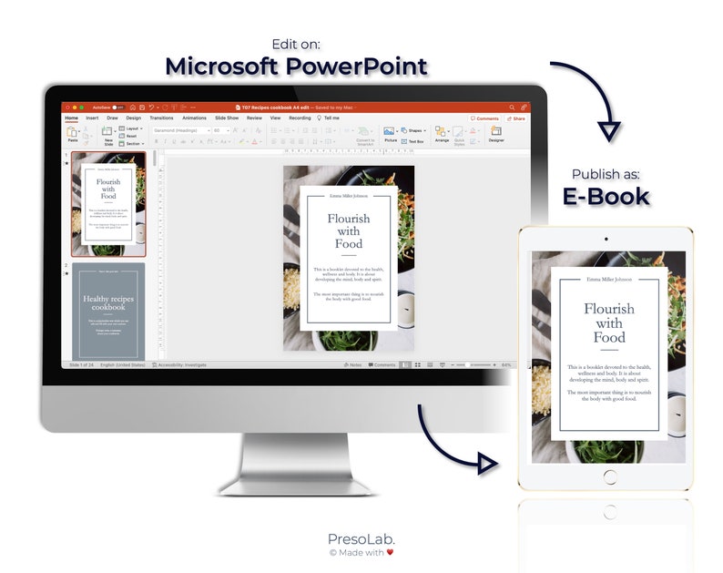 POWERPOINT RECIPES TEMPLATE Instant Digital Editable - Etsy