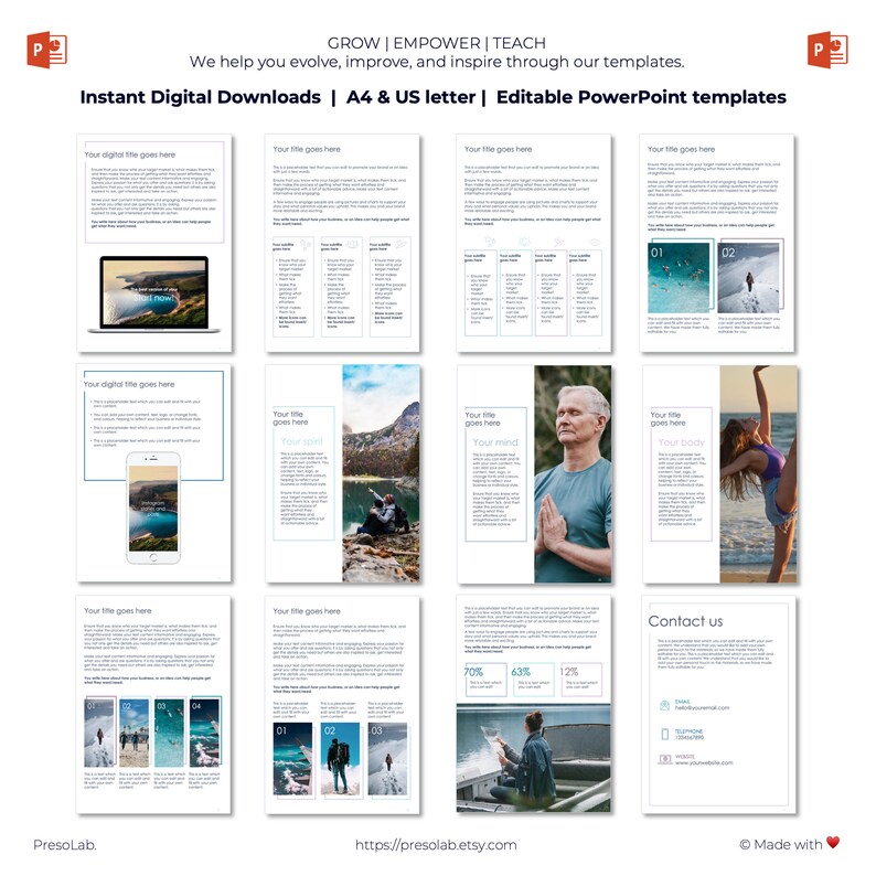 POWERPOINT BOOKLET TEMPLATES – Instant Digital Editable Download ...