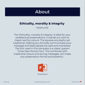 POWERPOINT BOOKLET TEMPLATE – Instant Digital Editable Download – Ethicality, Morality ...