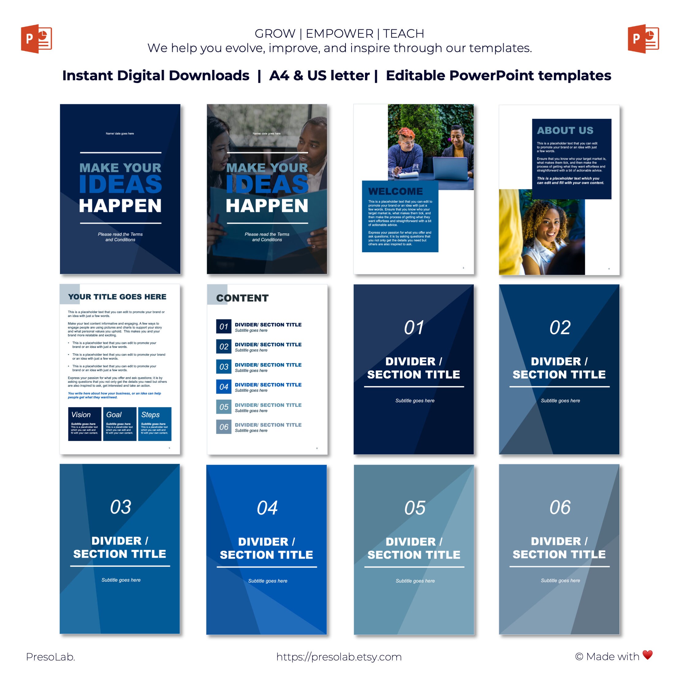 POWERPOINT BOOKLET TEMPLATE – Instant Digital Editable Download – Make ...