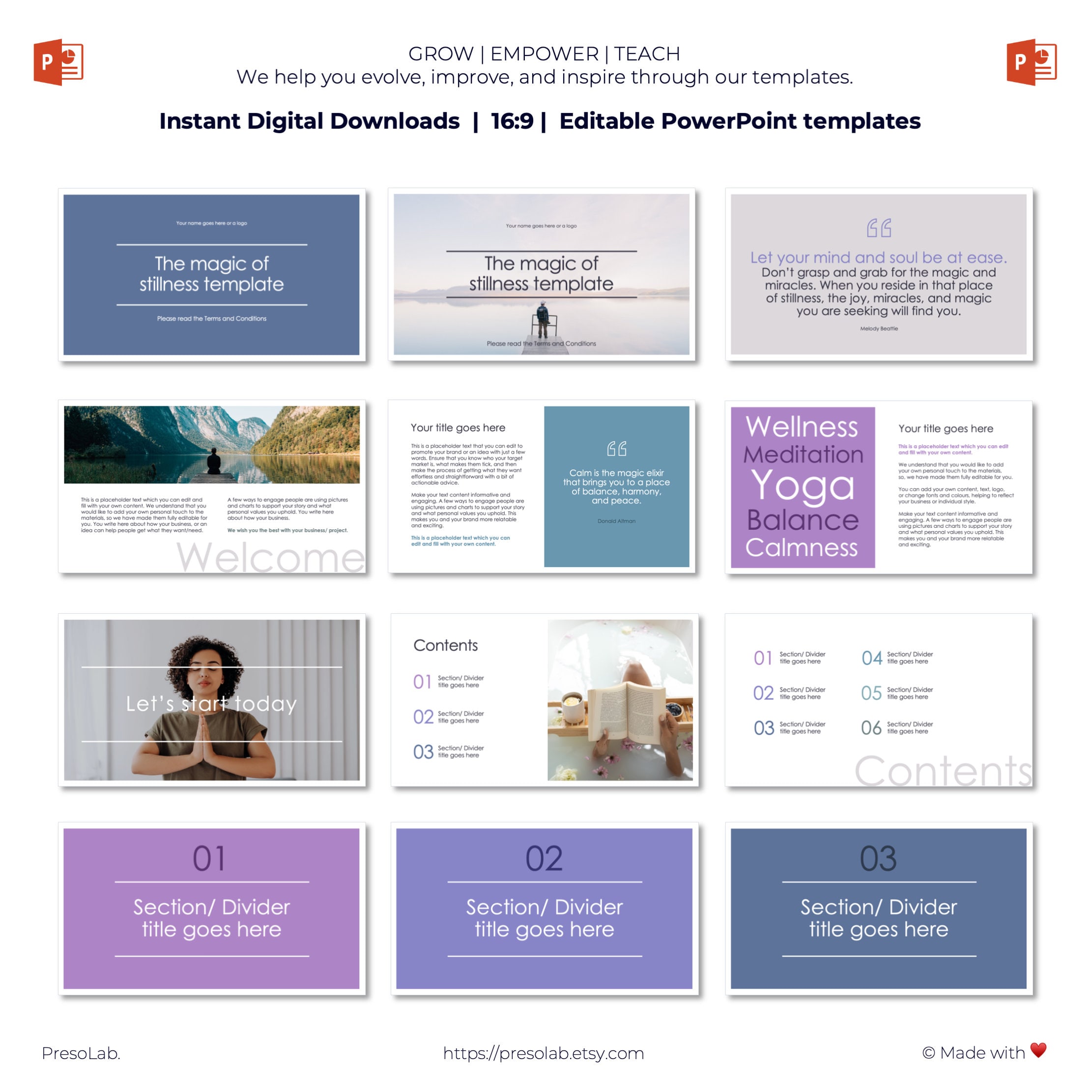 POWERPOINT PRESENTATION TEMPLATE – Instant Digital Editable Download ...