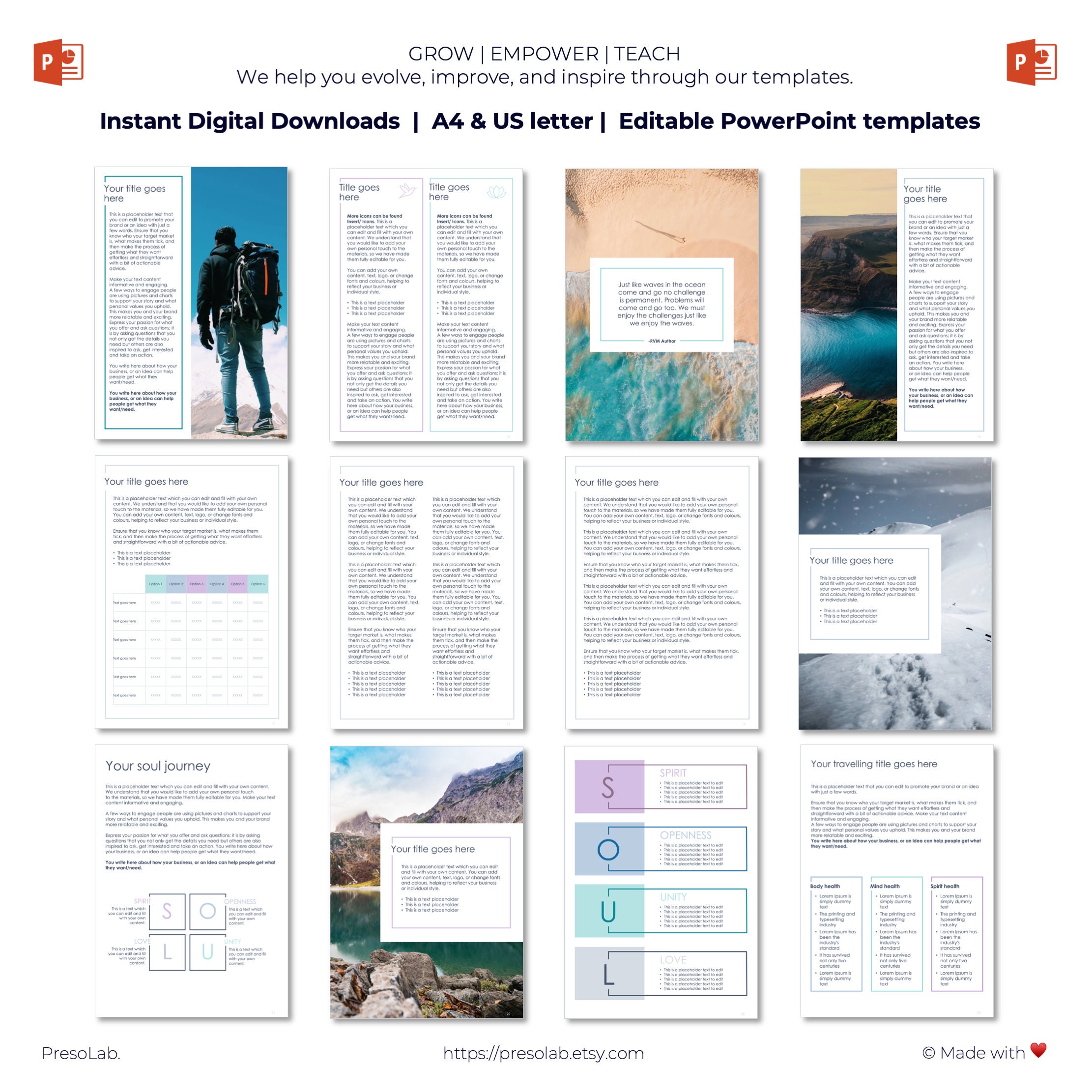 POWERPOINT BOOKLET TEMPLATES – Instant Digital Editable Download ...