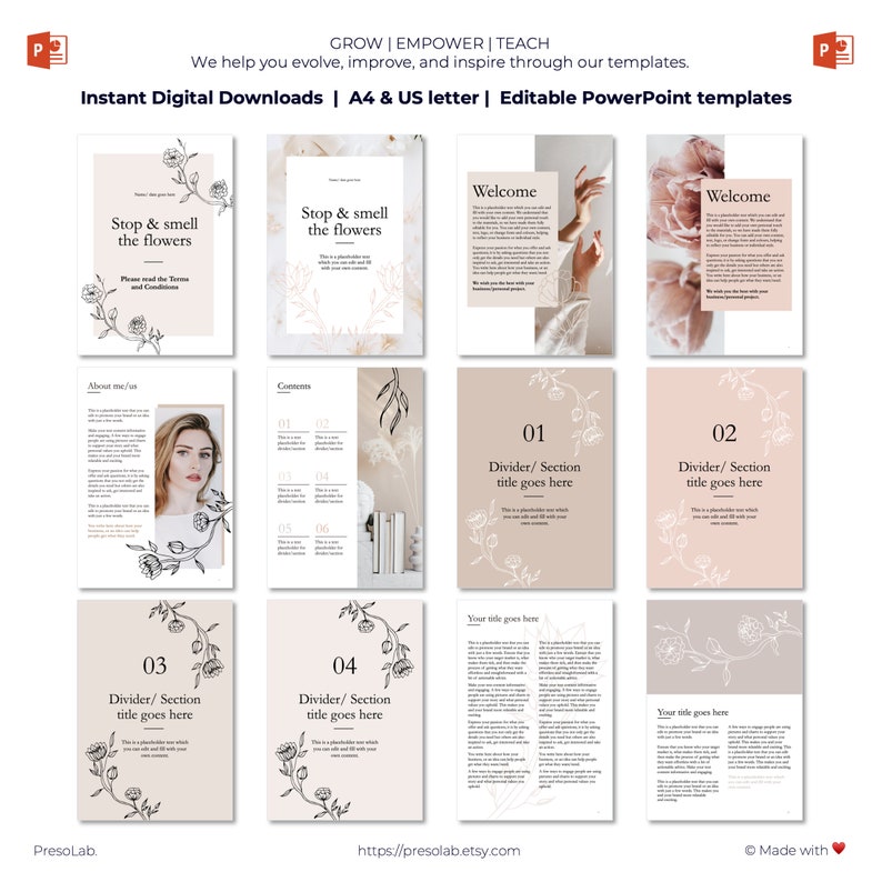 POWERPOINT BOOKLET TEMPLATE Instant Digital Editable Download Stop ...