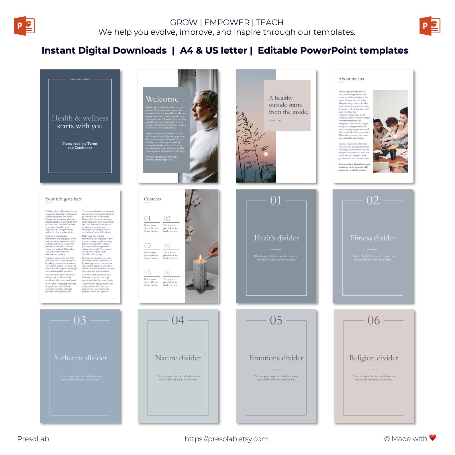 POWERPOINT BOOKLET TEMPLATE – Instant Digital Editable Download ...