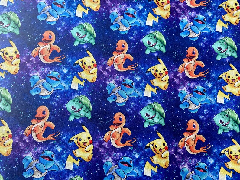 POKEMON FABRIC 100% Cotton Fabric Cotton Fabric Kids | Etsy