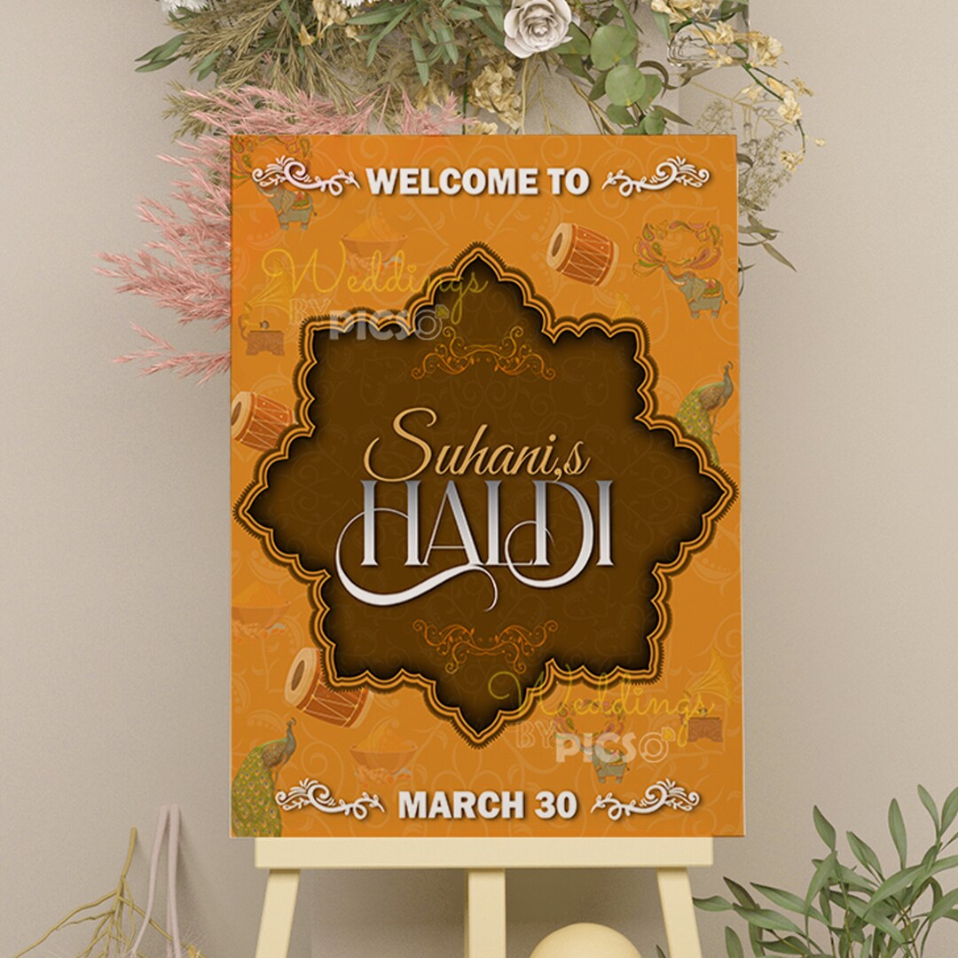 Royal Haldi Wedding Welcome Board - Etsy