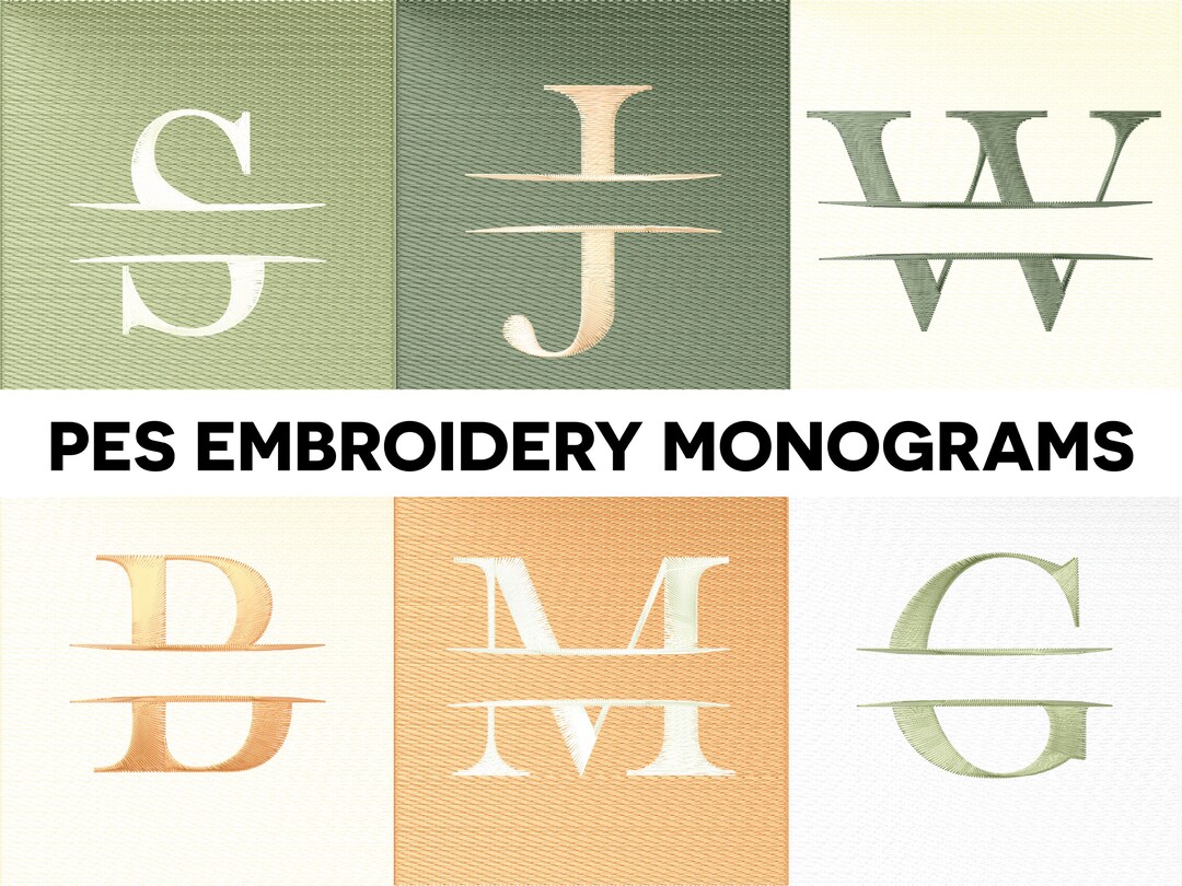 Fancy Monogram Embroidery Font, Trendy Serif Fonts PES, Wedding ...