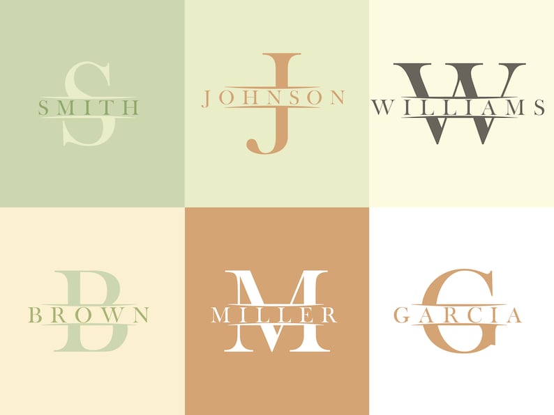Split Monogram SVG, Serif Embroidery Font, Fancy Letters Font, Last ...