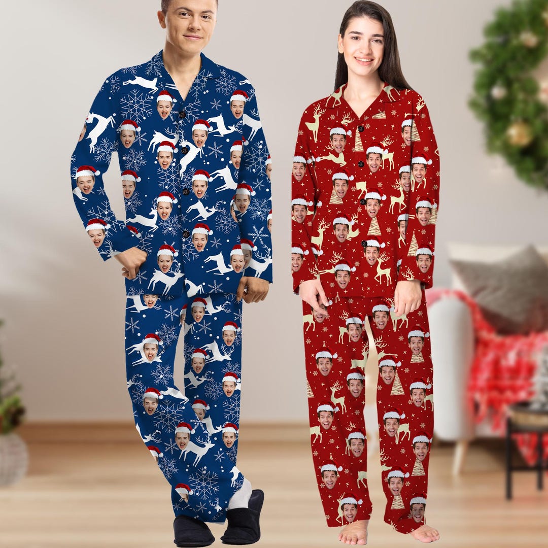 Custom Christmas Pajamas for Family,custom Face Pajama Set,personalized ...