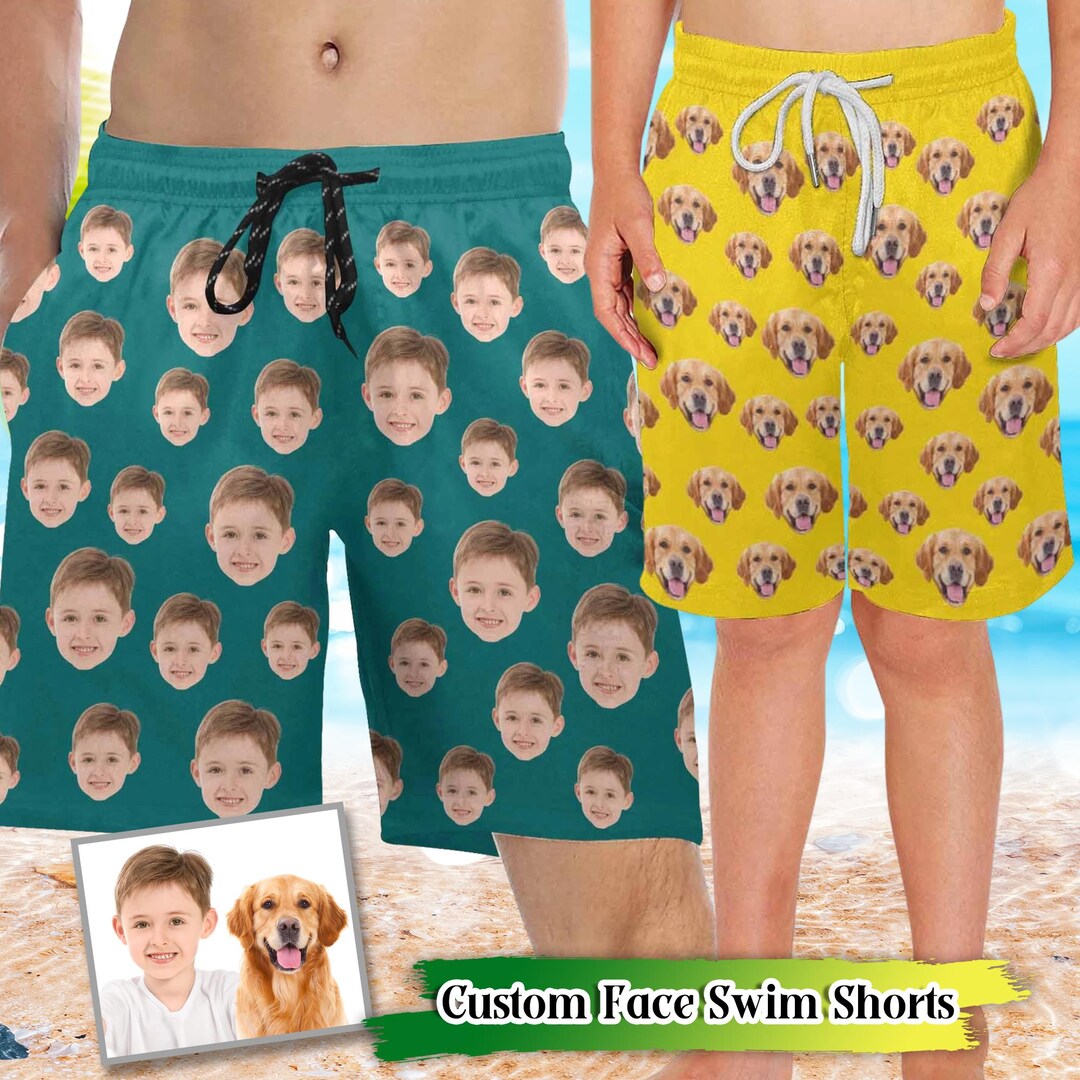 Custom Face Swim Trunks,father and Son Matching Swim Trunks,photo ...