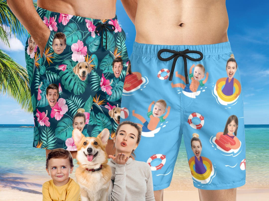 Custom Swimtrunks With Face,custom Men Bathing Suit/beach Shorts ...