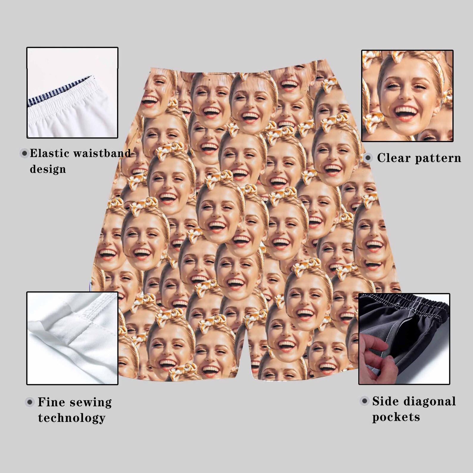 Custom Face Swim Trunk for Men Personalized Shorts With - Etsy